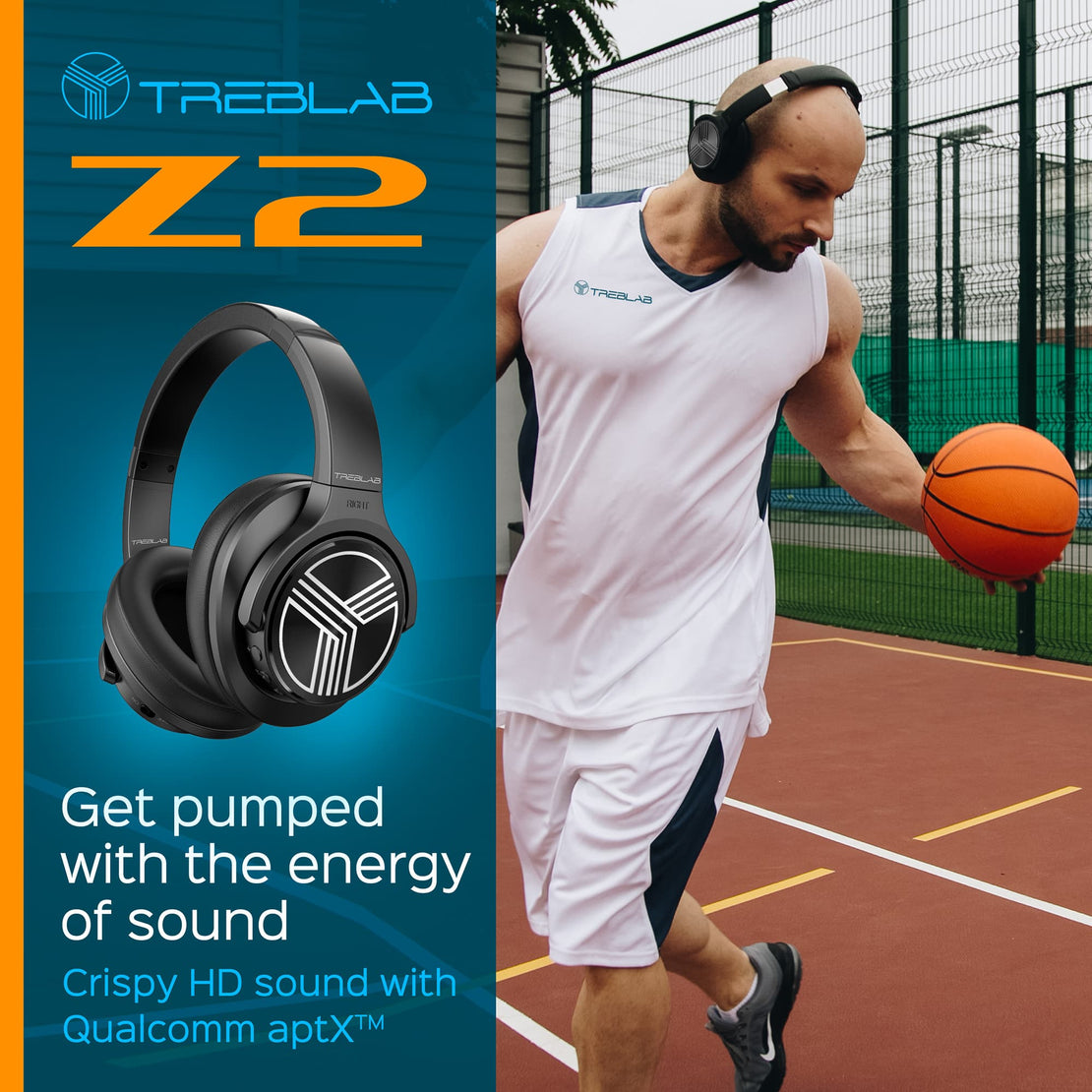 TREBLAB Z2 - Bluetooth Wireless Over-Ear Headphones with Active Noise ...