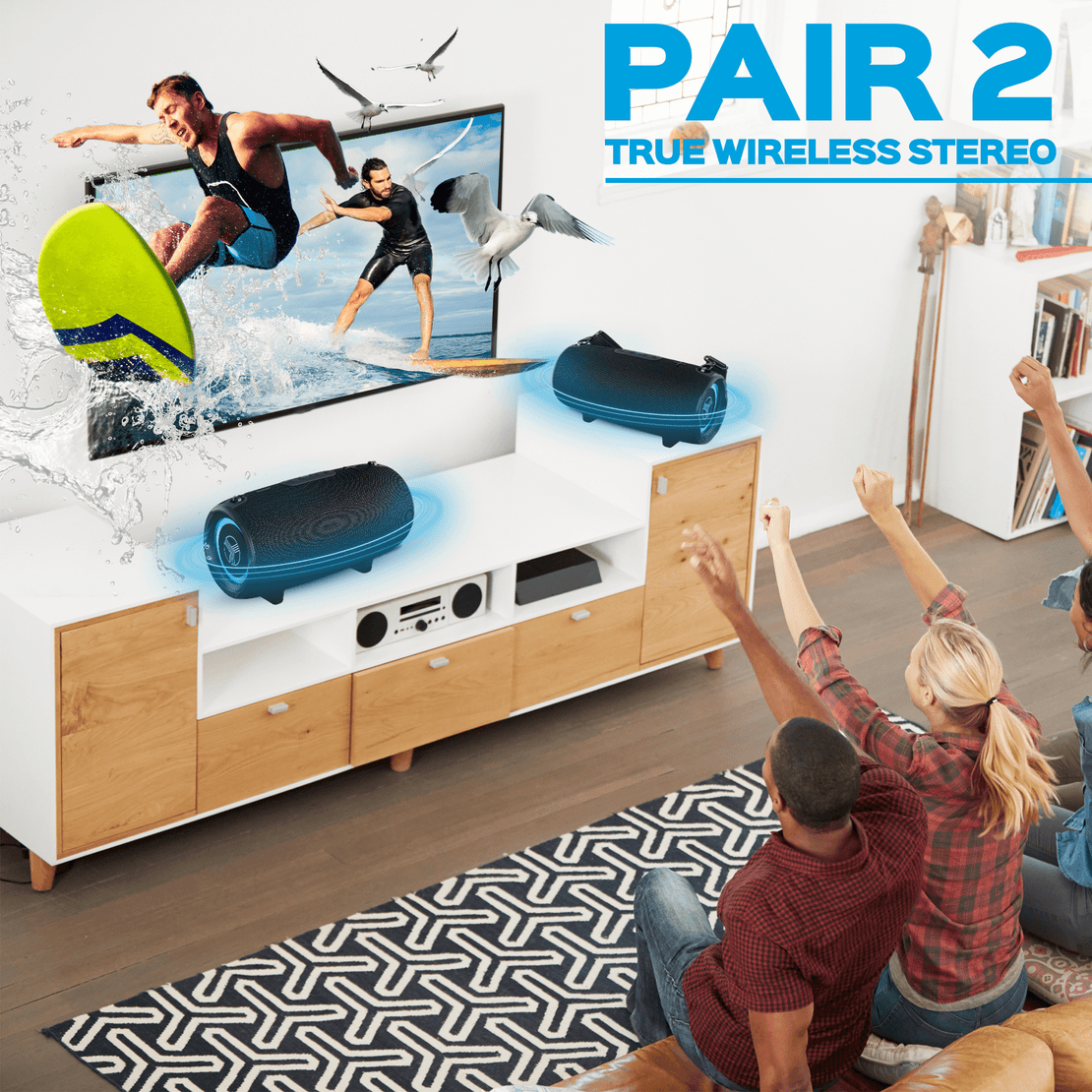 TREBLAB HD-Max - Big Loud Waterproof Outdoor Bluetooth Speaker with ...