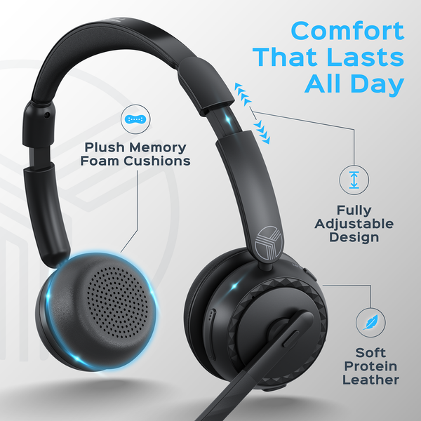 TREBLAB C7 Pro — Wireless Conference Headset | Dual ENC, 25h