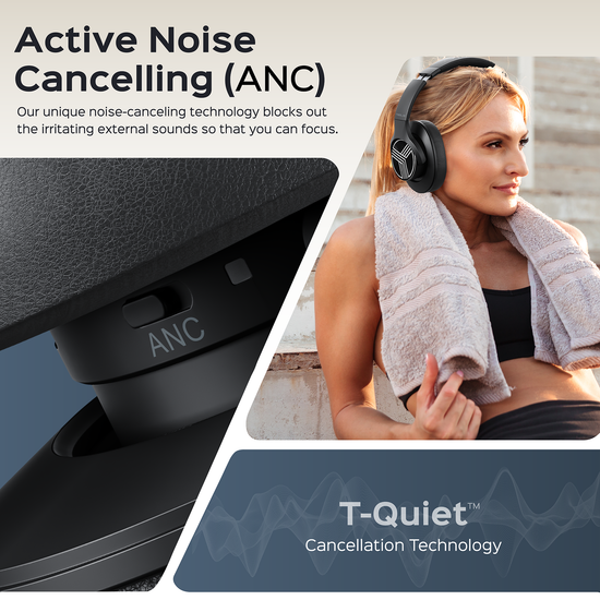 TREBLAB Z2 - Bluetooth Wireless Over-Ear Headphones with Active Noise ...