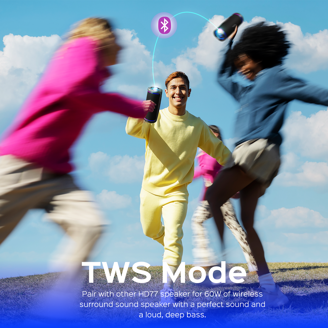 TREBLAB HD77 - Portable Bluetooth Speaker with Wireless Dual Pairing ...