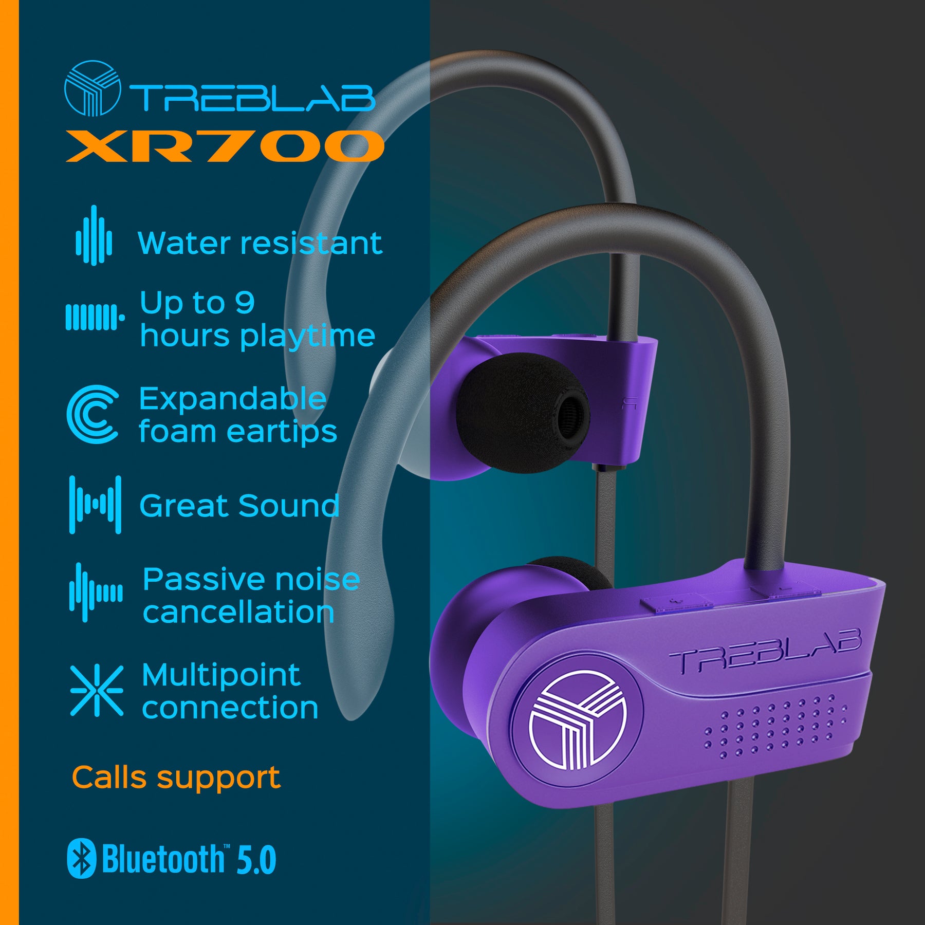 Treblab XR700 - Noise Cancelling Bluetooth Wireless Earbuds with ...